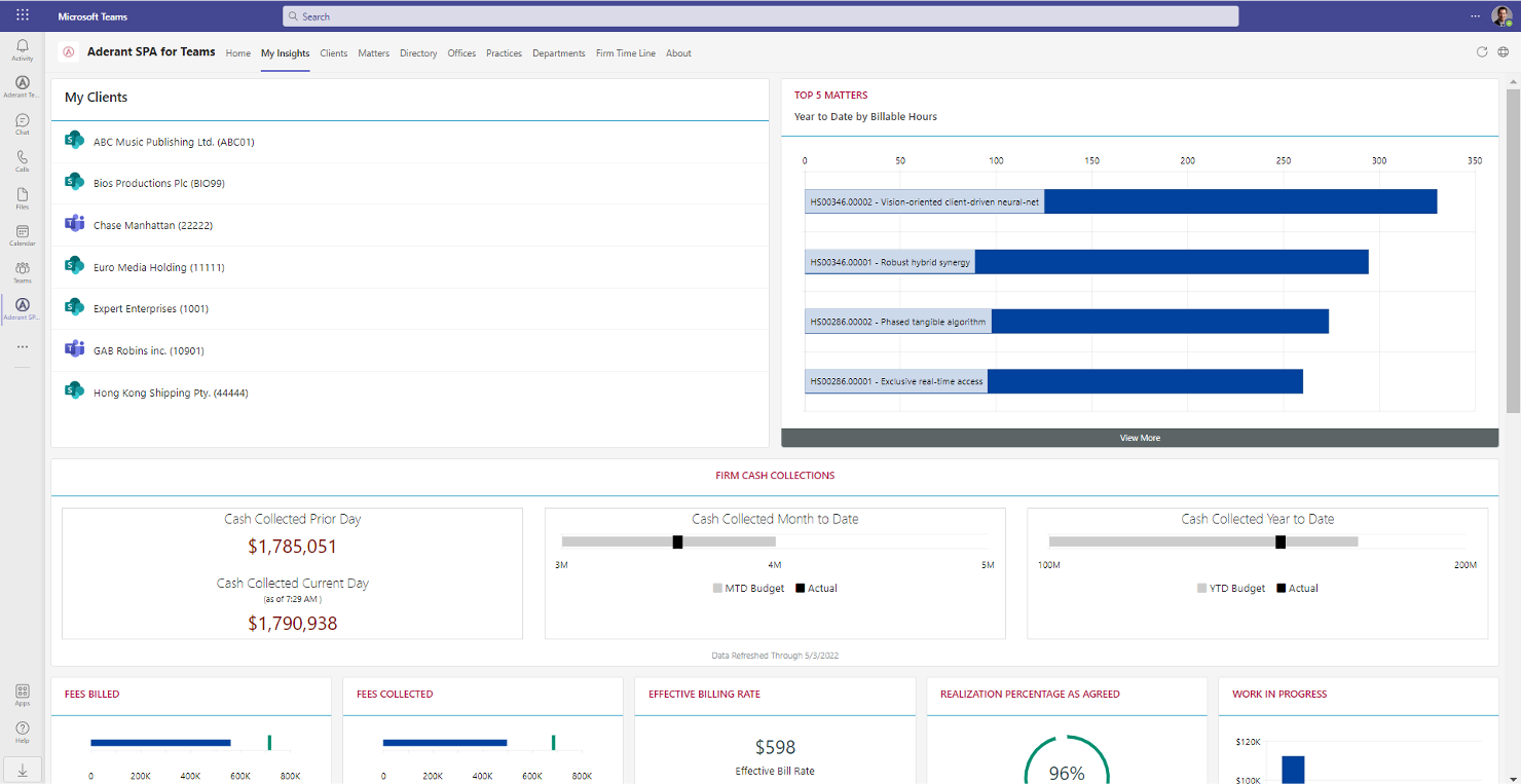 Aderant Handshake - Surface Data Where Your Lawyers Work