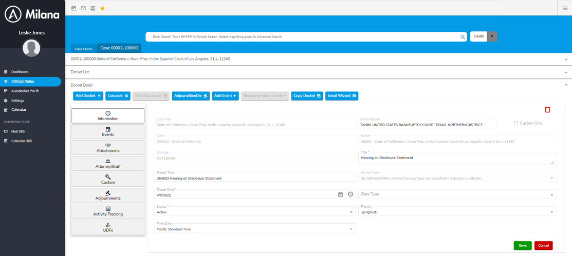 Aderant Milana - Next Generation Calendaring & Docketing Solution - Aderant